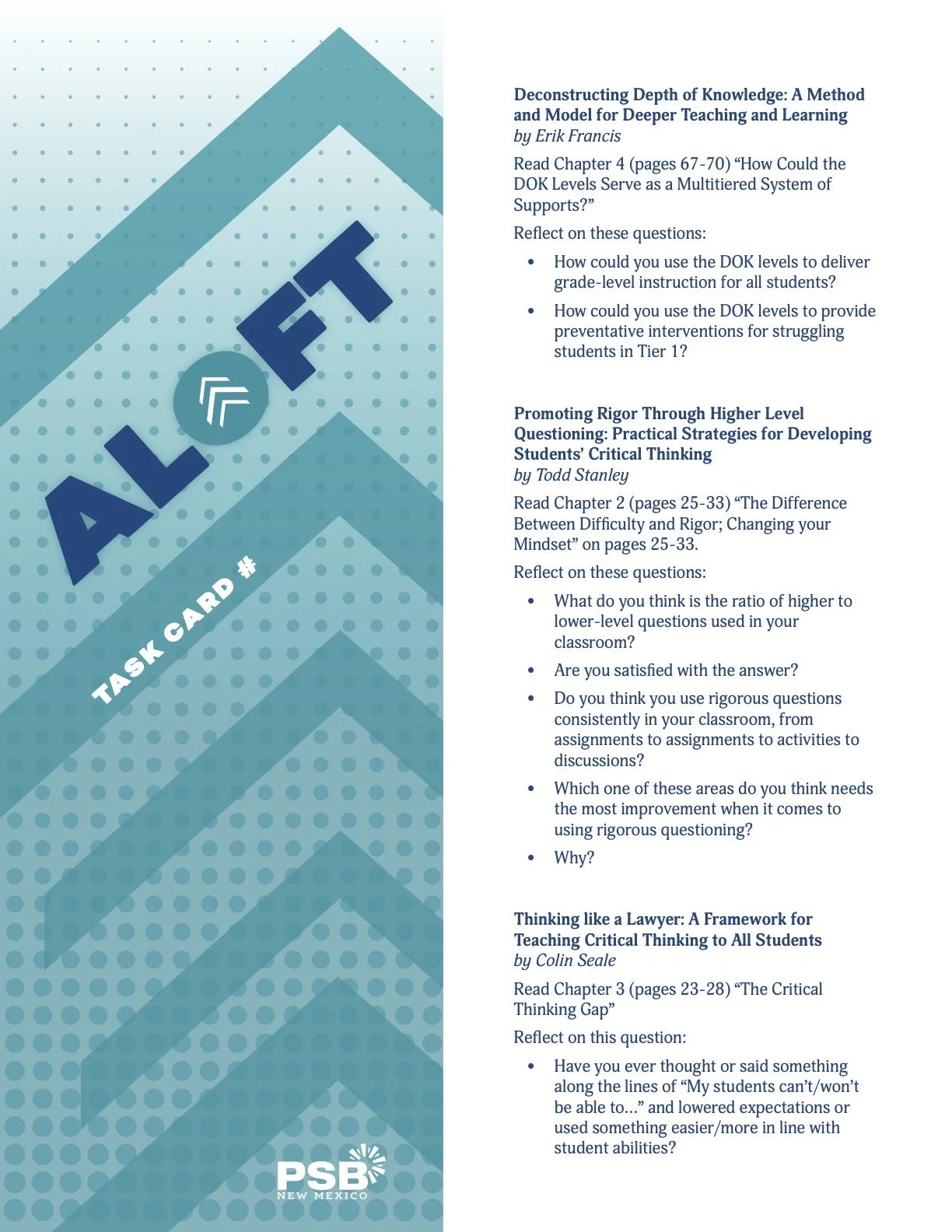 SOAR Task Cards — PSB NM Support