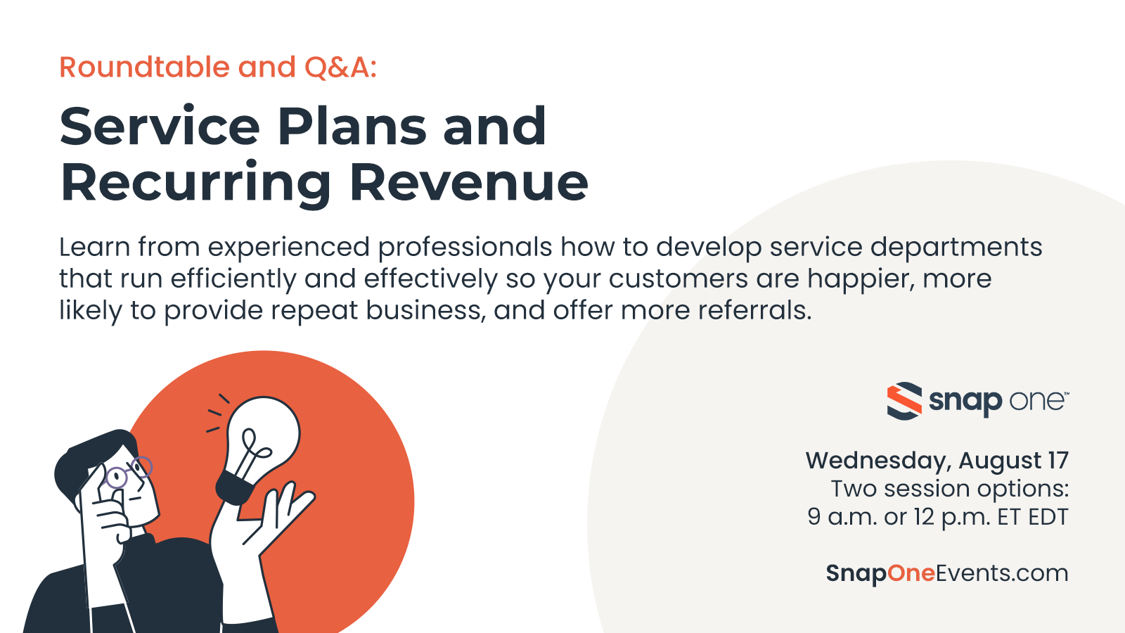 Service Plans & Recurring Revenue - 9am PST — Snap One Events | Virtual ...
