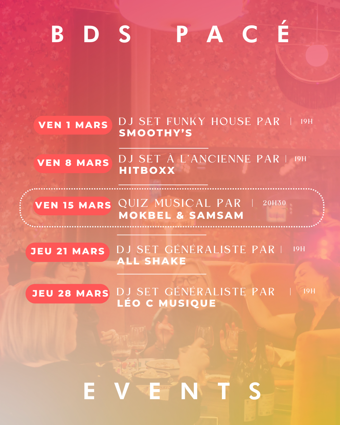 Events à Rennes, Vern-sur-Seiche & Pacé — BDS Restaurant