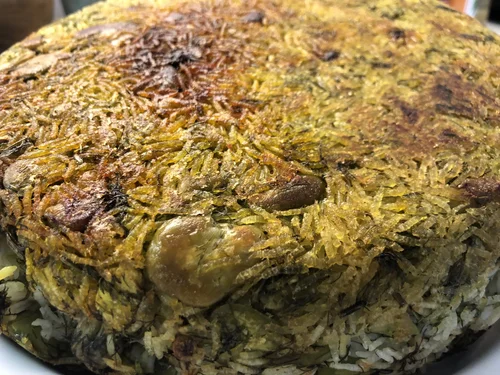 baghali polow: steamed basmati rice with dill and fava beans by itself ...