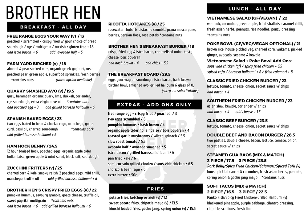 BREAKFAST & LUNCH — Brother Hen