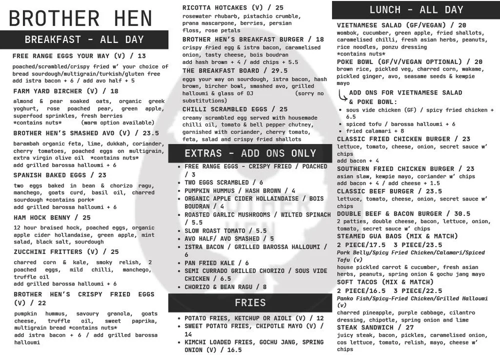 BREAKFAST & LUNCH — Brother Hen
