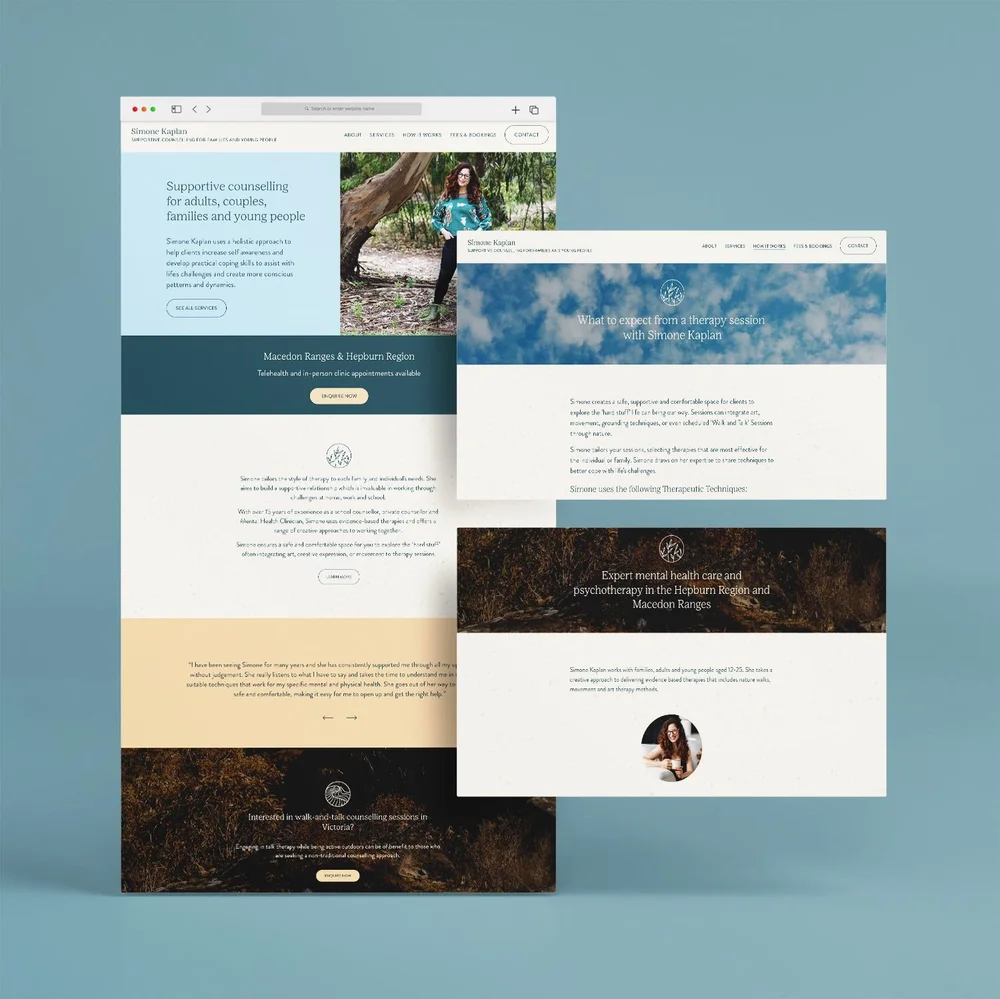 Website and visual identity re-design for a counsellor | Tess McCabe