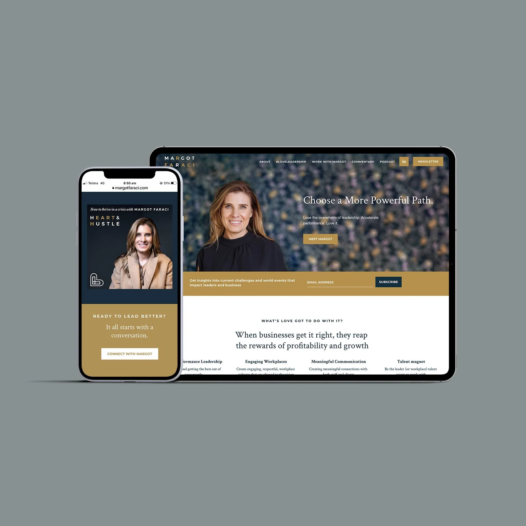 Website and visual identity design for a leadership coach | Tess McCabe