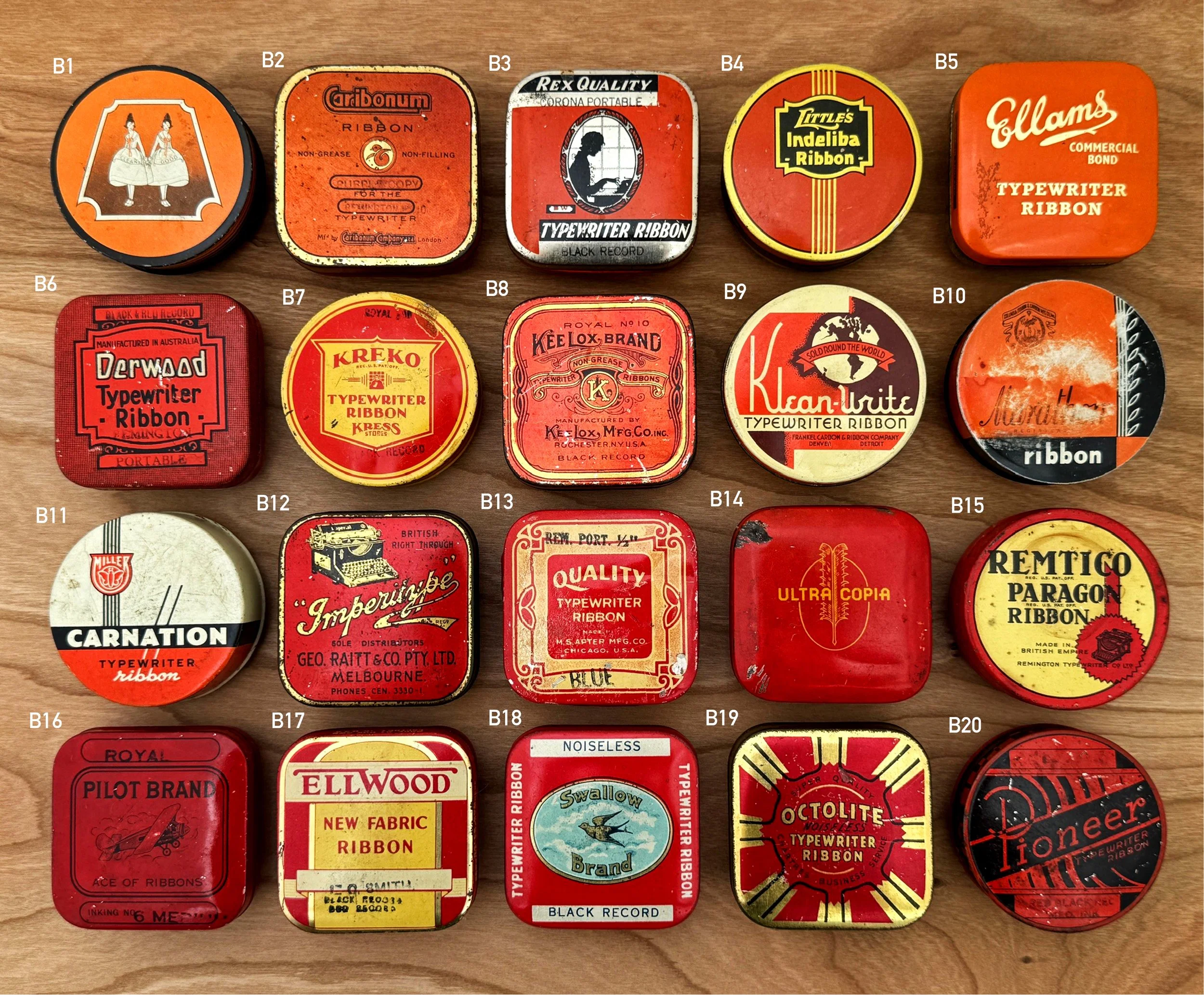 Vintage typewriter ribbon tins — Shelbyville