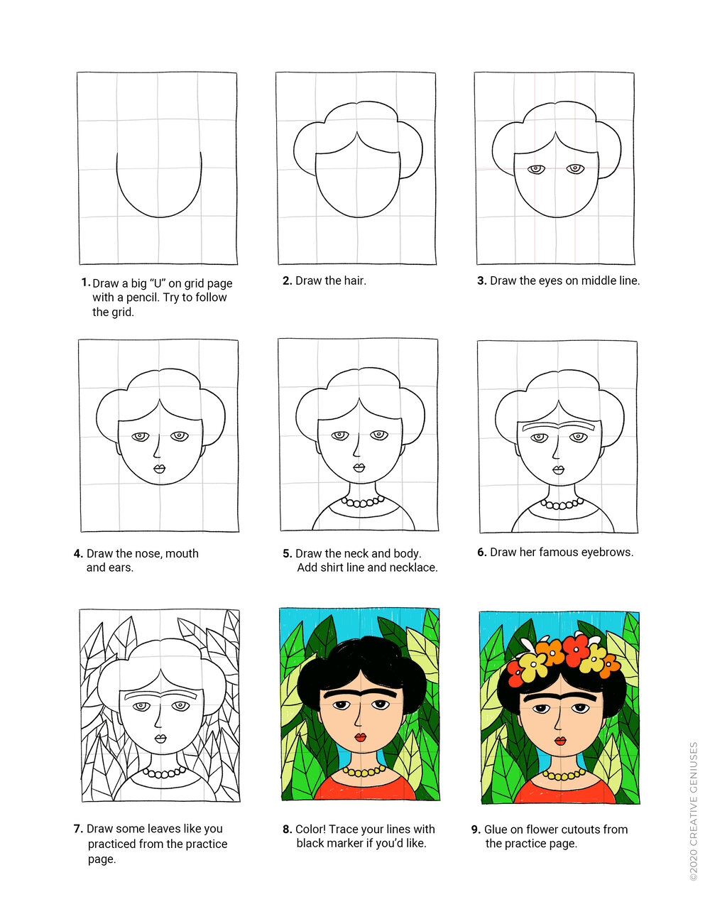 How To Draw Frida Kahlo - Hilldecade