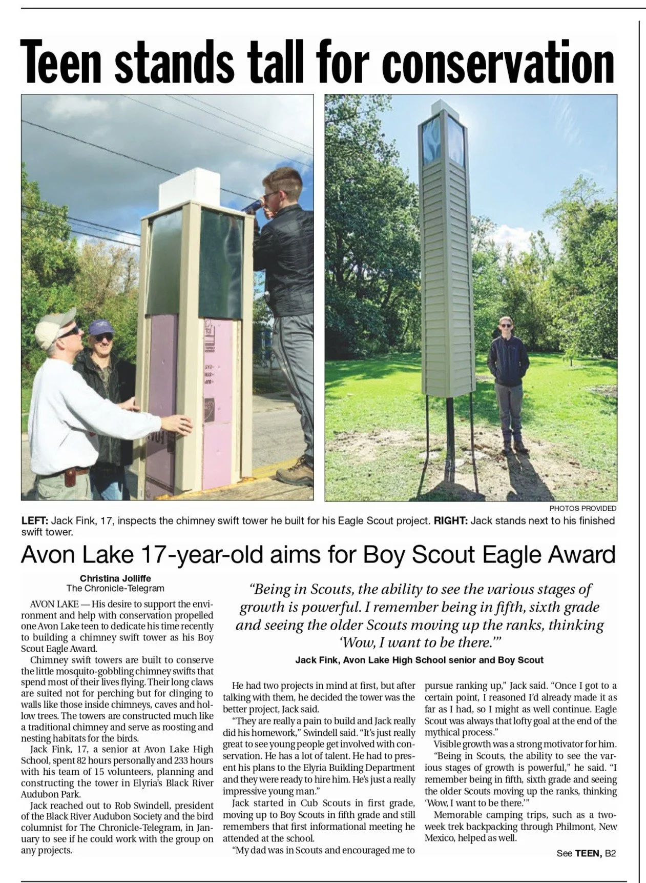 Chimney Swift Towers — Black River Audubon Society