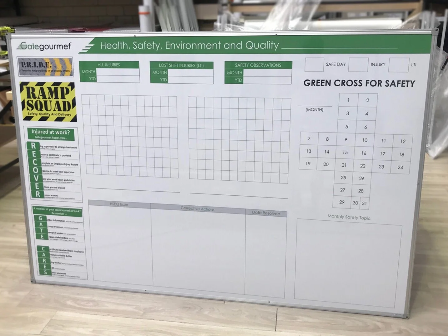 Safe Work Whiteboards — Branded Whiteboards - Whiteboards Your Way