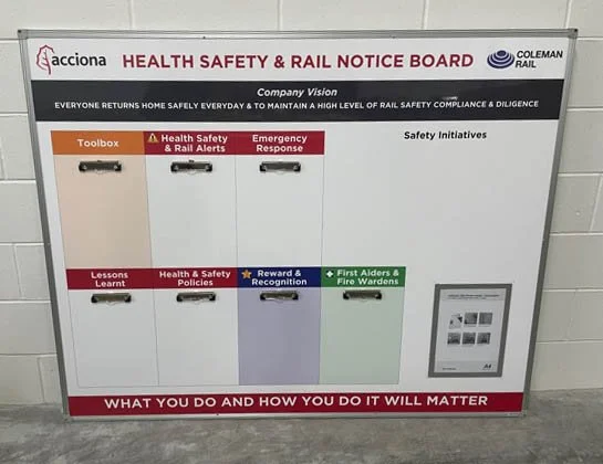 Custom Site Safety and PreStart Notice boards. Include Site Plans or ...