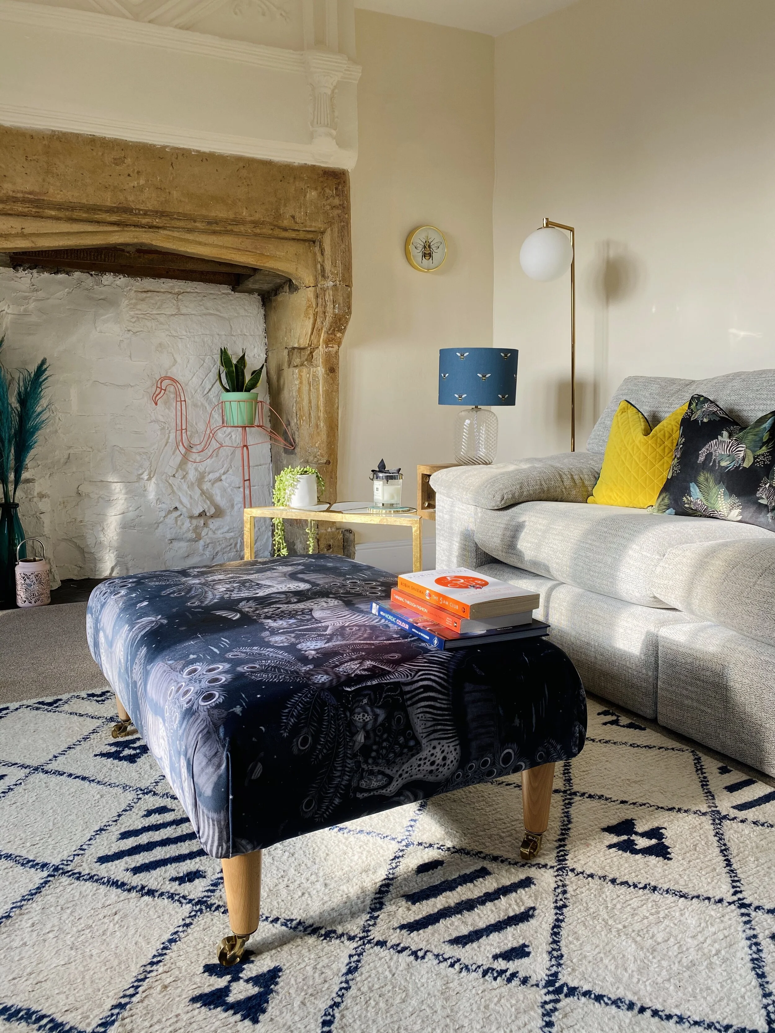 Coffee Table Footstool in Emma Shipley — Sparrow & Plumb Furniture ...