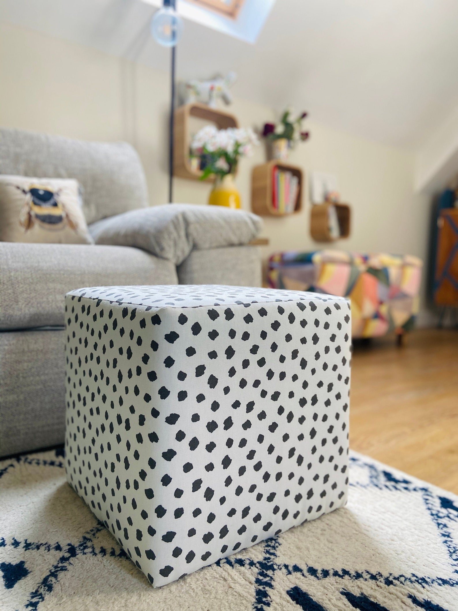 Dressing Table Pouffe in William Morris Willow Bough — Sparrow & Plumb ...