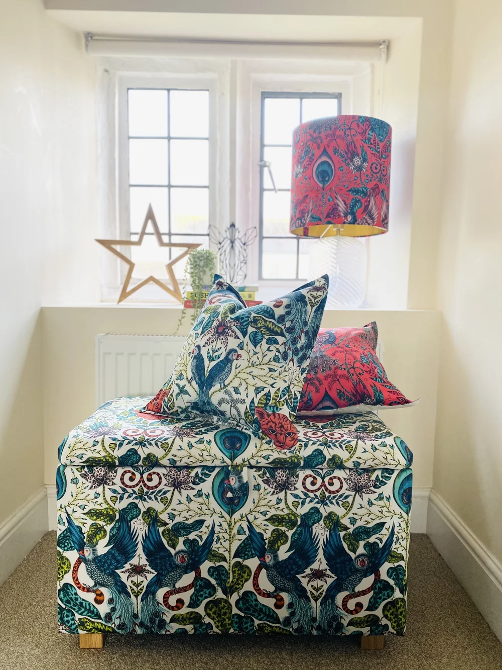 Emma J Shipley Extinct Blue — Sparrow & Plumb Furniture, Ottomans and ...