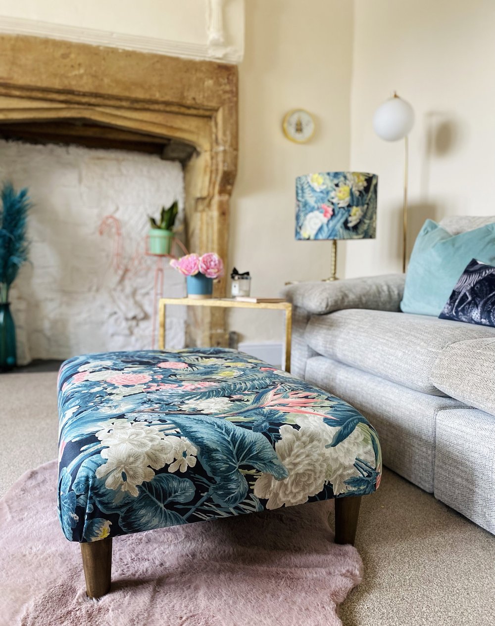 Dressing Table Pouffe in William Morris Willow Bough — Sparrow & Plumb ...