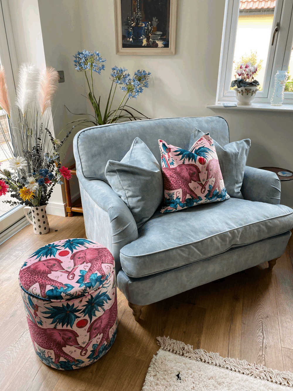 Velvet Abstract Coffee Table — Sparrow & Plumb Furniture, Ottomans and ...