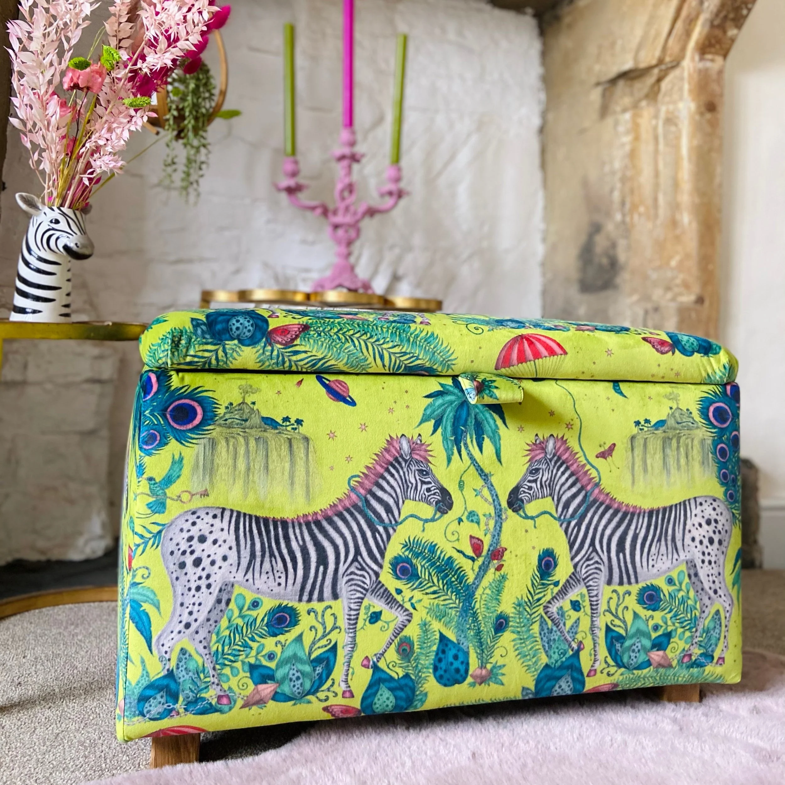 Coffee Table Footstool in Linwood Kahuna Nocturne — Sparrow & Plumb ...