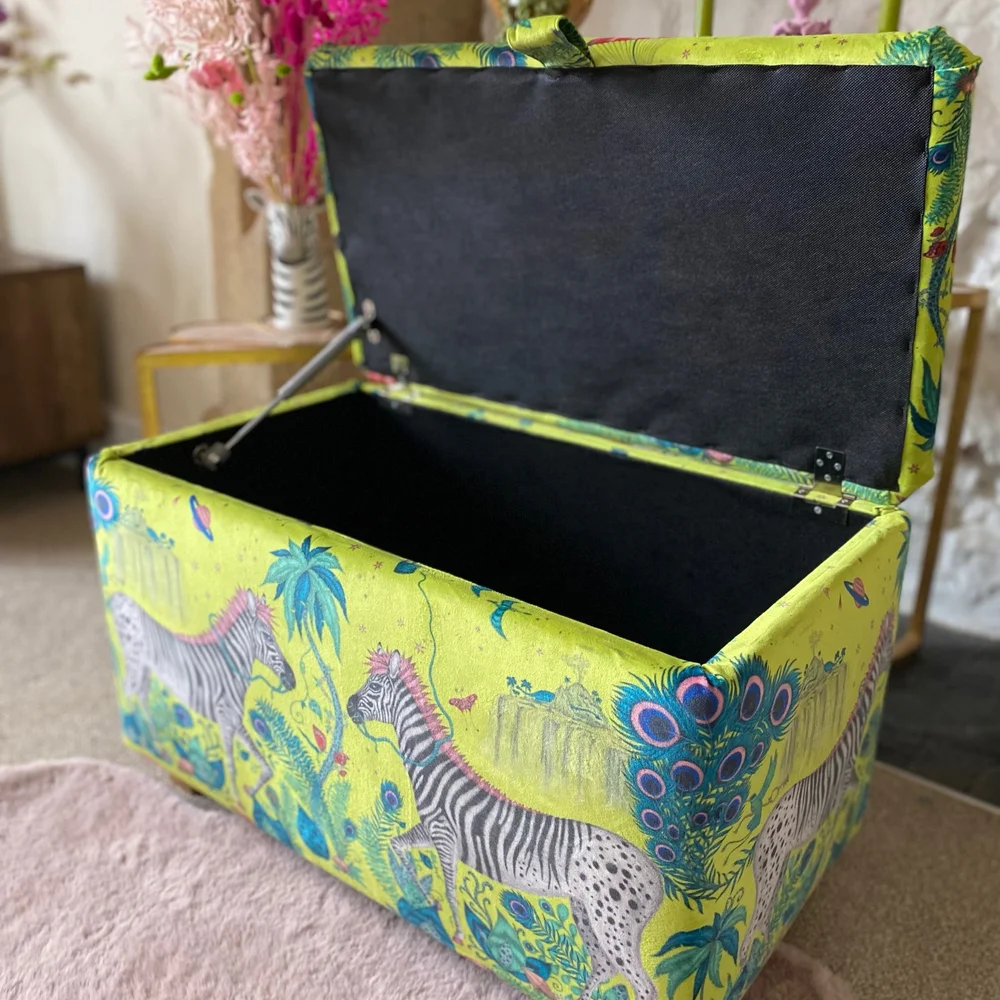 Coffee Table Footstool in Linwood Kahuna Nocturne — Sparrow & Plumb ...