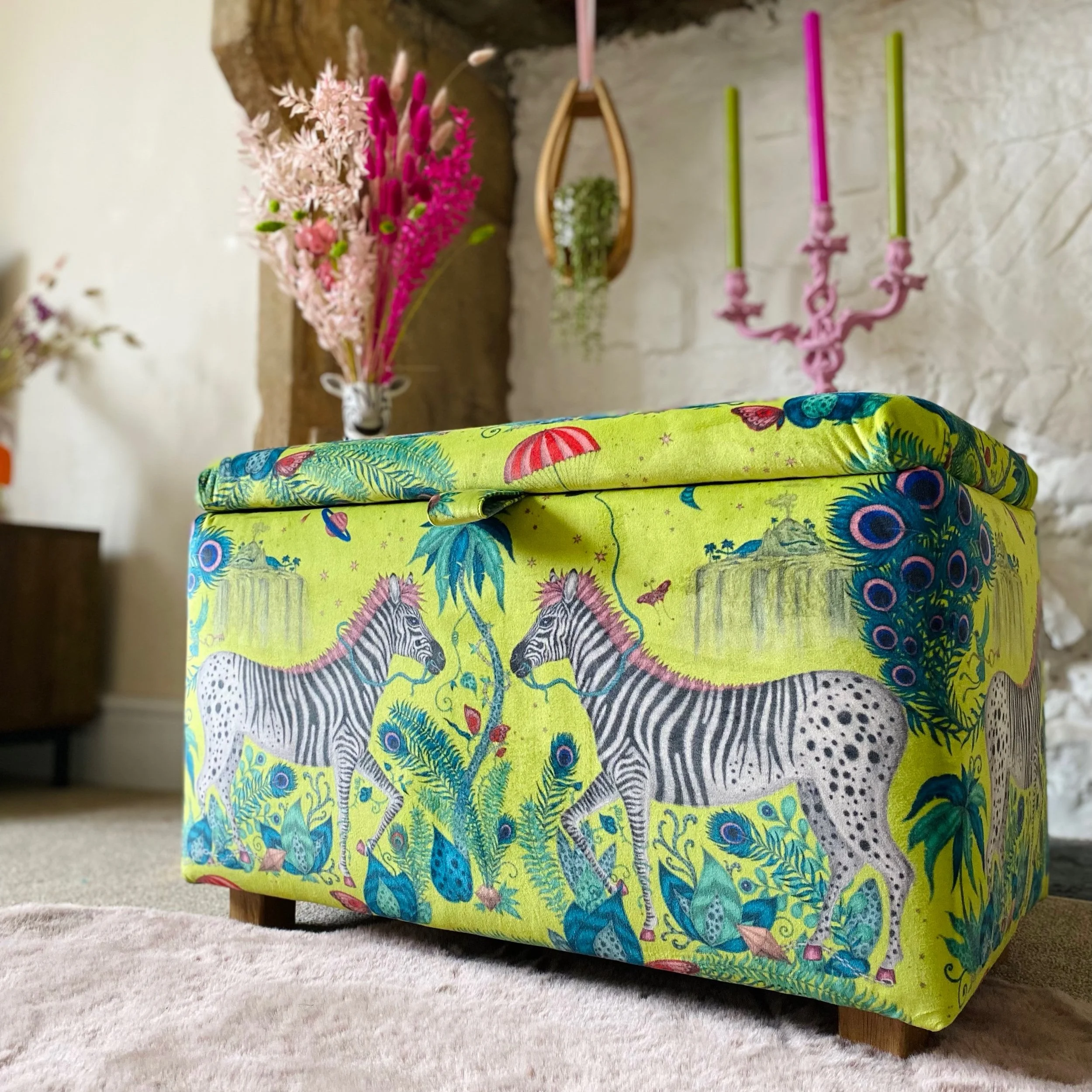 Coffee Table Footstool in Linwood Kahuna Nocturne — Sparrow & Plumb ...