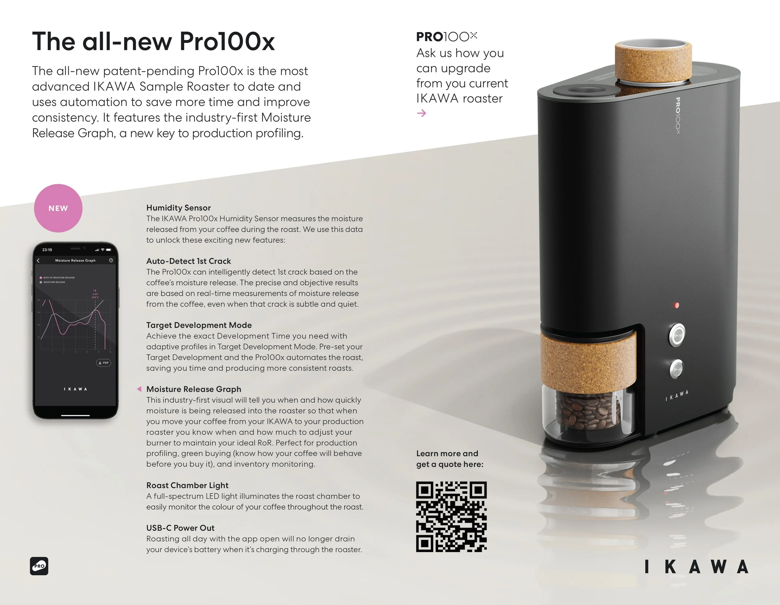 IKAWA | Pro100x Sample Roaster with Moisture Release Graph — SCA Best ...