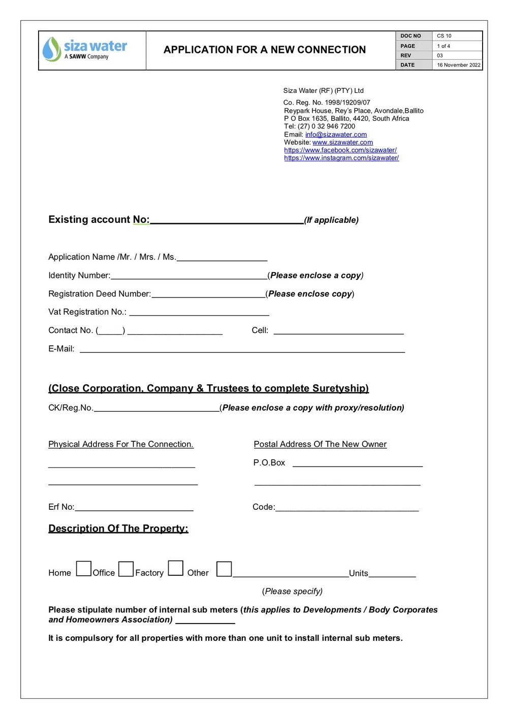 Customer Resources — Siza Water