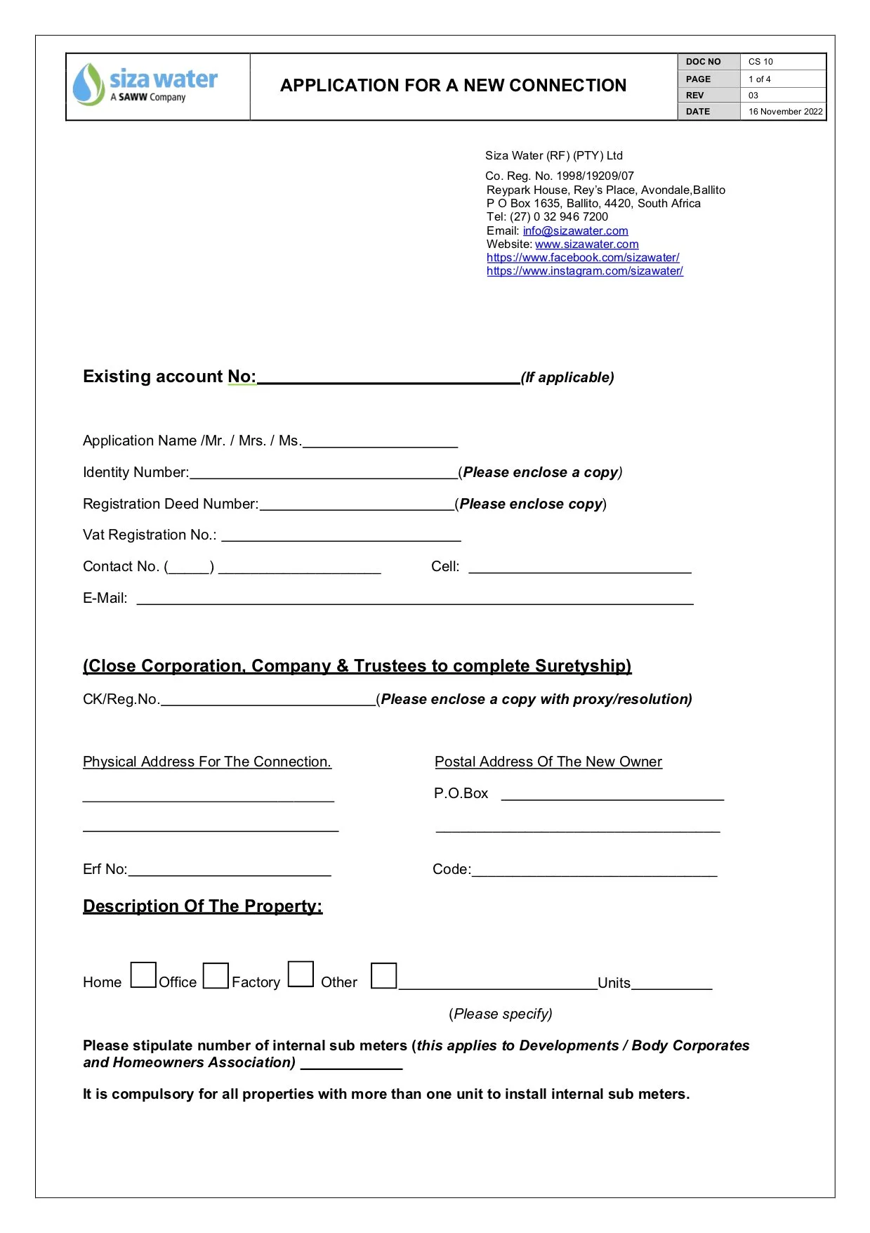 Customer Resources — Siza Water