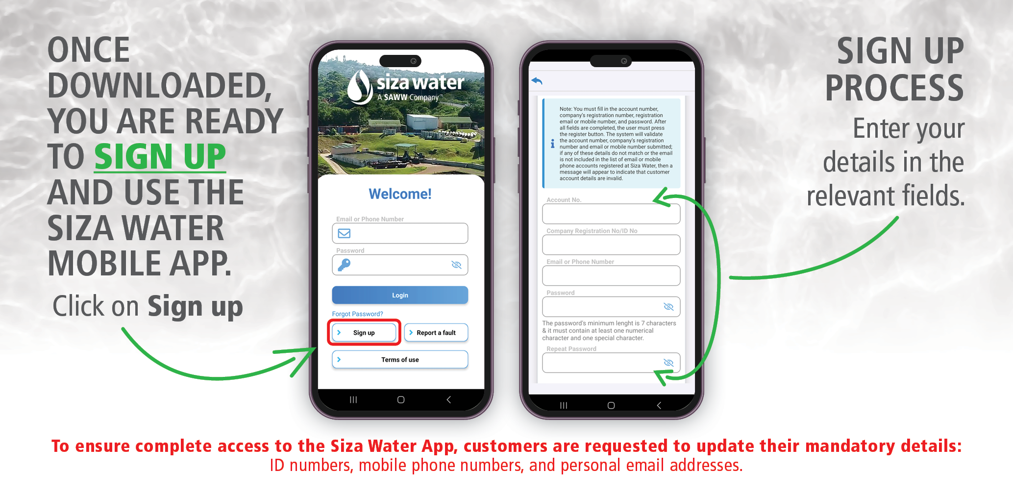 Mobile App — Siza Water