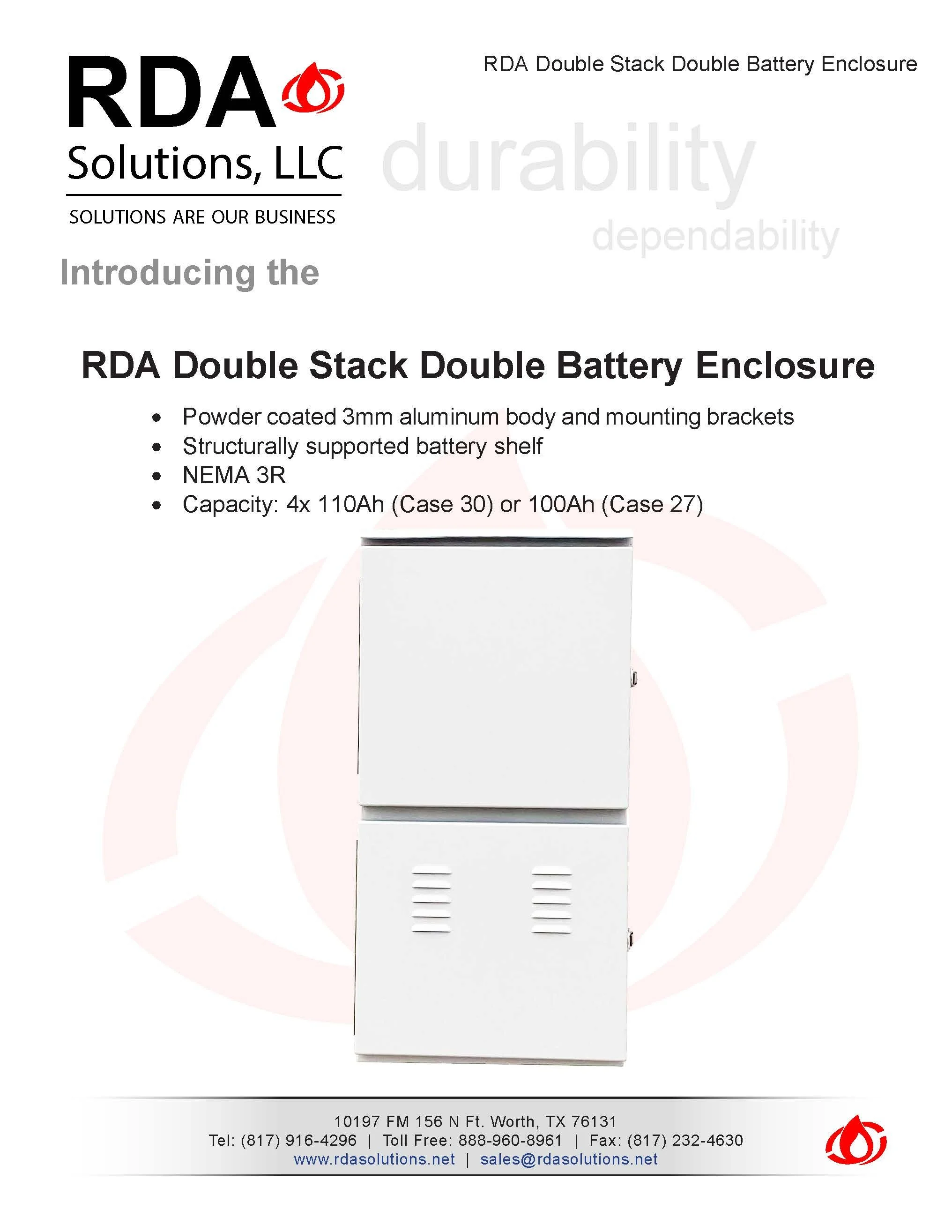 RDA Solutions Powdercoated Aluminum Double-Stack Double Battery ...