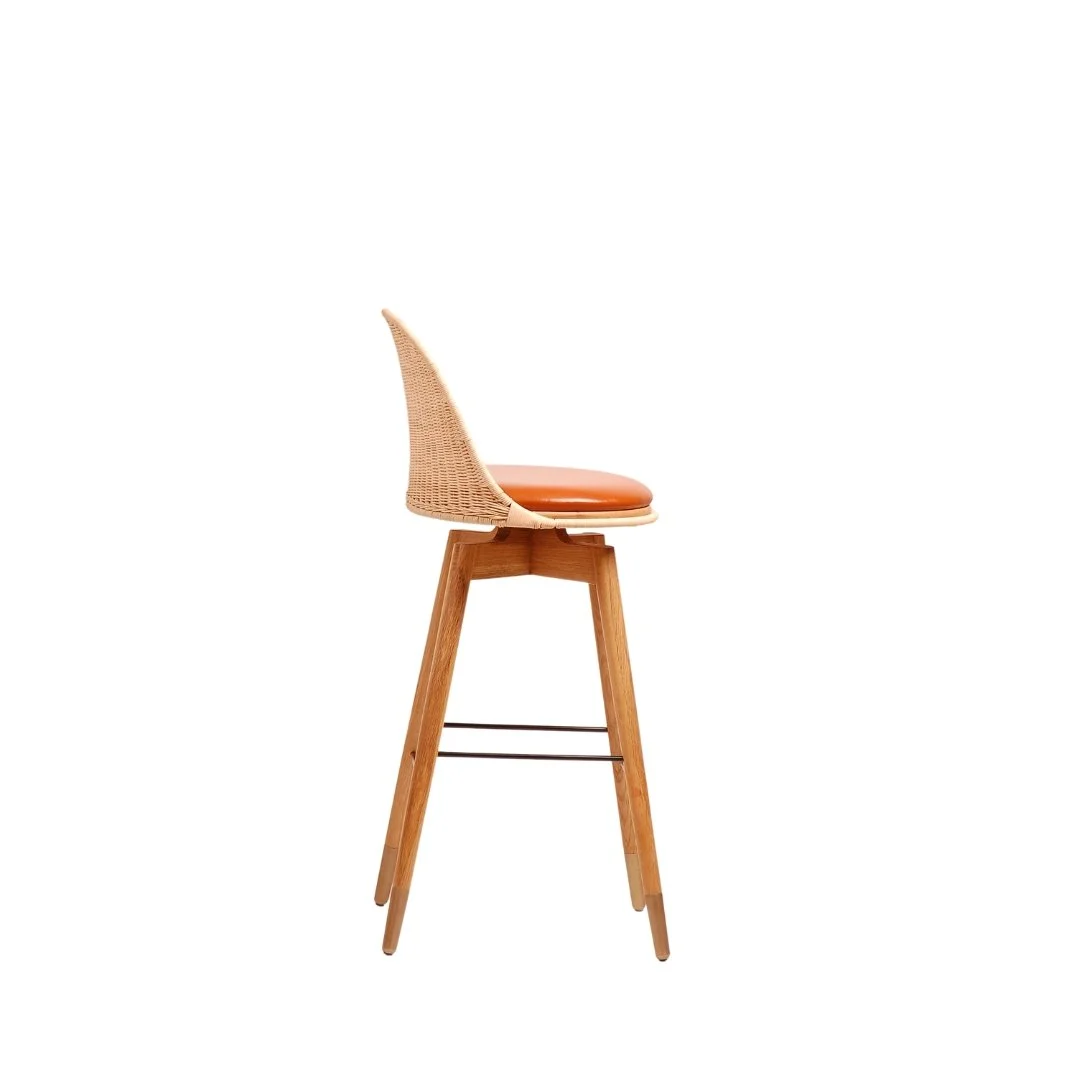 OKA Rattan Swivel Bar Stool | Buy Stools Online | Home Furniture ...