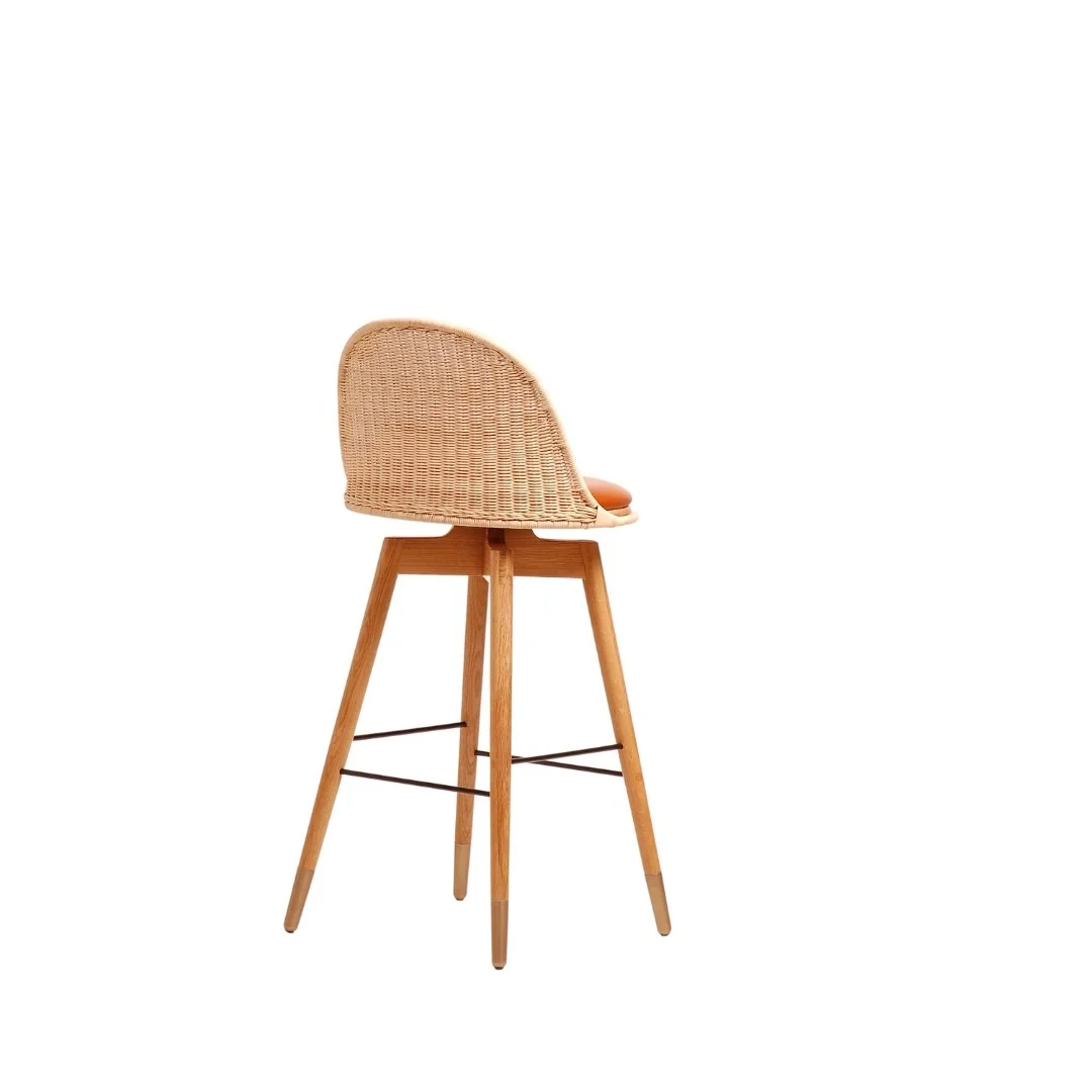 OKA Rattan Swivel Bar Stool | Buy Stools Online | Home Furniture ...