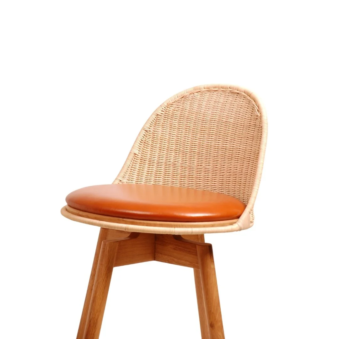 OKA Rattan Swivel Bar Stool | Buy Stools Online | Home Furniture ...