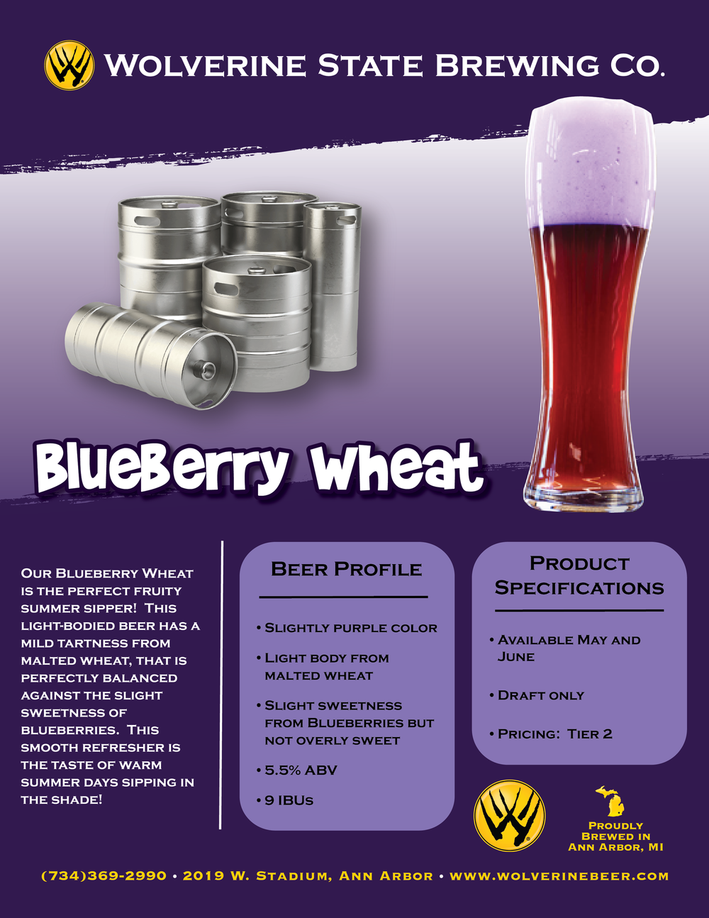 Blueberry Wheat — Wolverine State Brewing Company