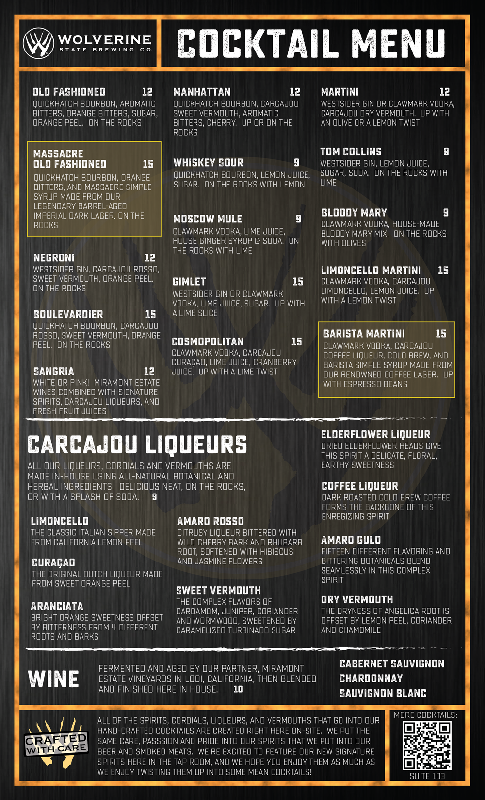 Menu 1 — Wolverine State Brewing Company