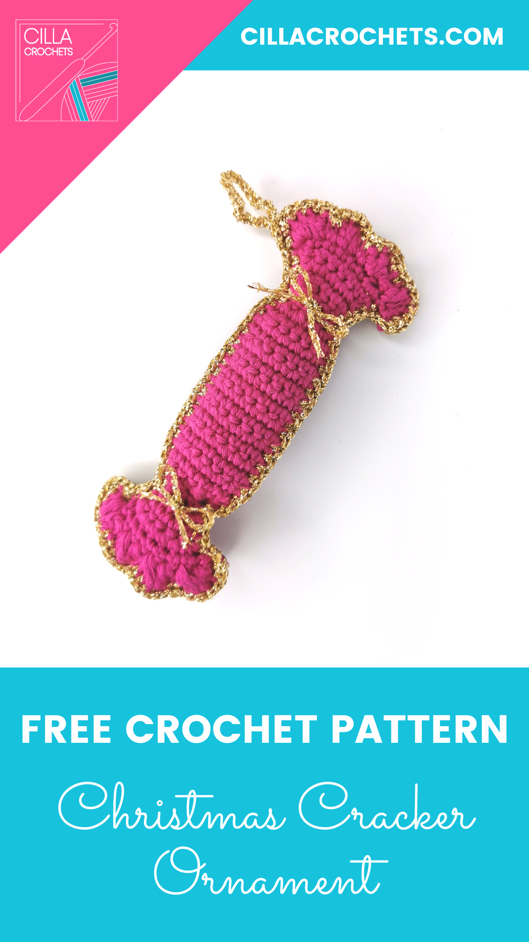 Christmas Cracker Ornament Free Crochet Pattern — Cilla Crochets