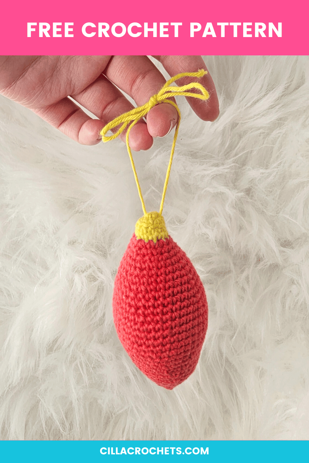 Free Bauble Crochet Pattern: Nut Shaped Christmas Ornament — Cilla Crochets