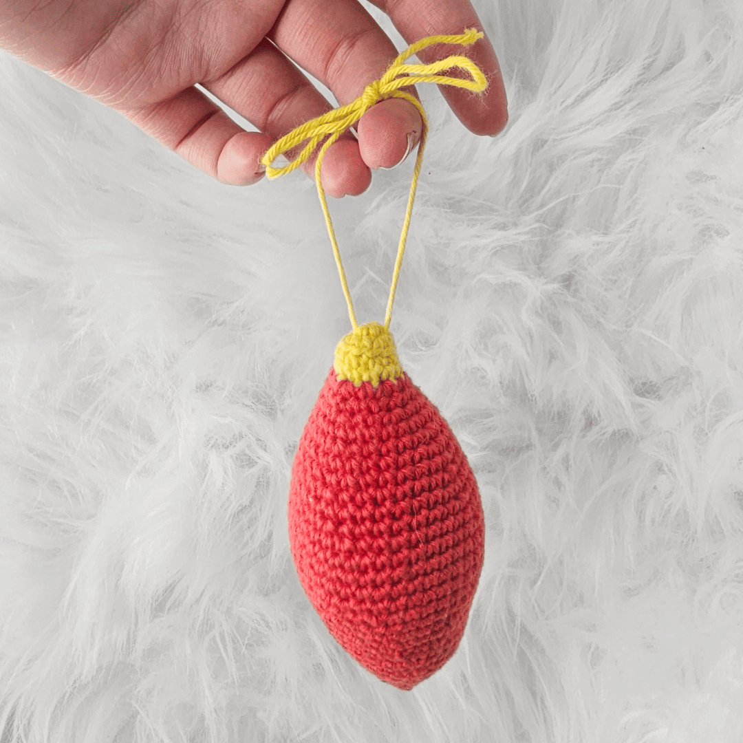 Free Bauble Crochet Pattern: Nut Shaped Christmas Ornament — Cilla Crochets