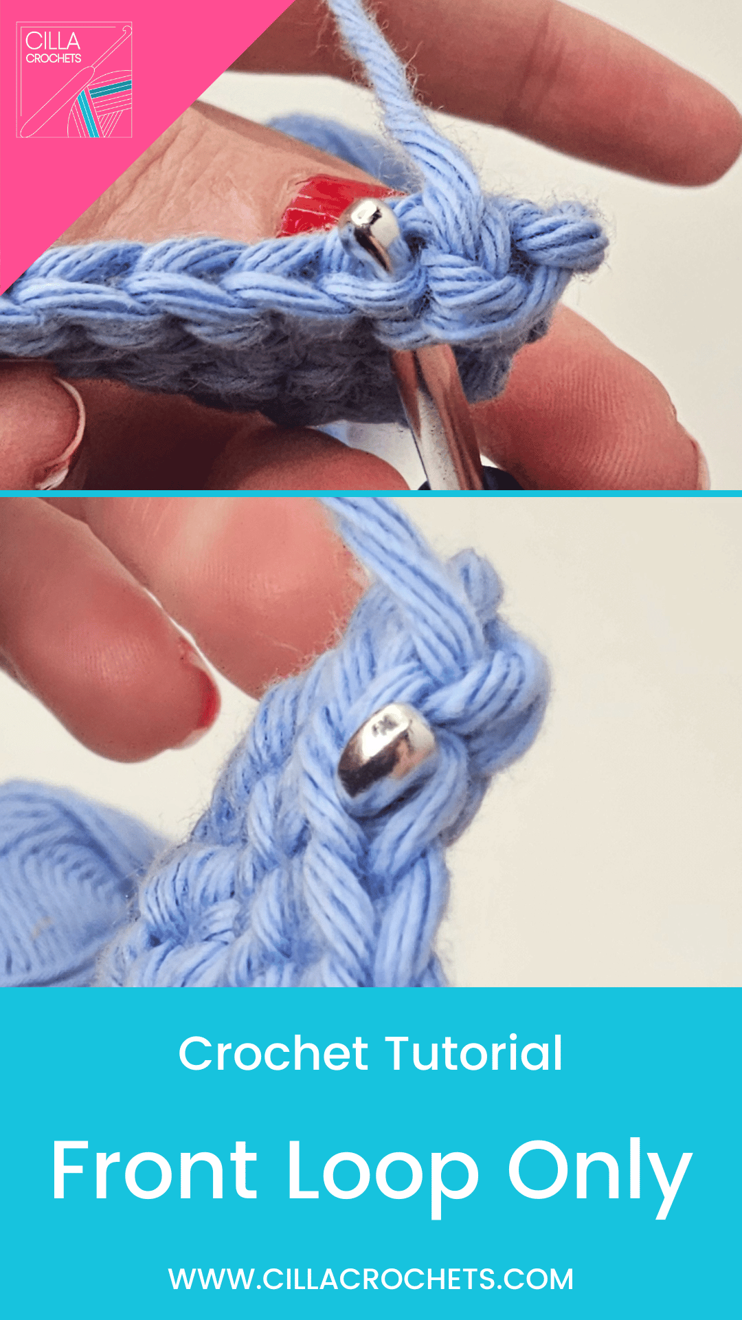 Front Loop Only crochet tutorial - 4 simple steps