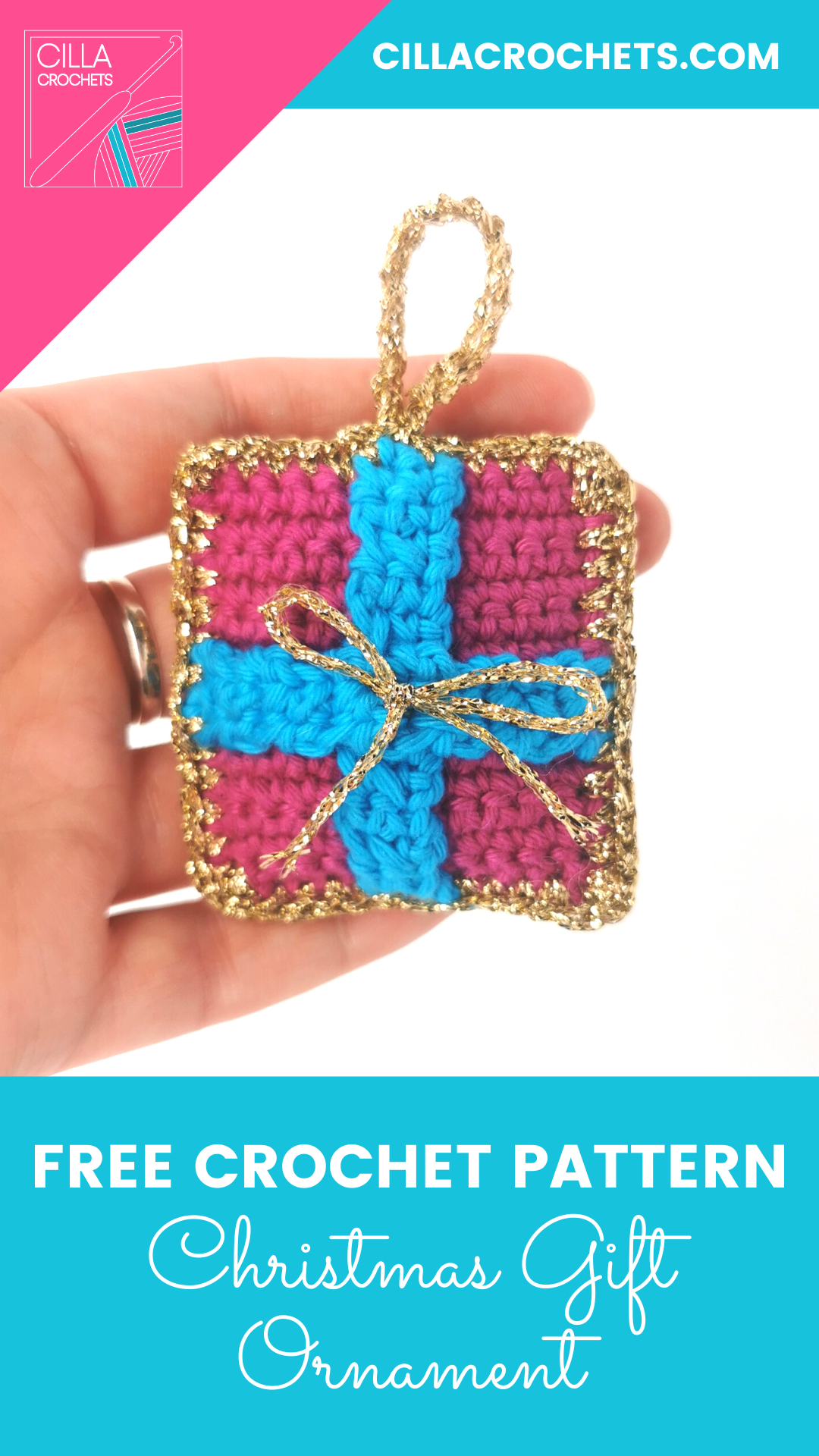 Christmas Gift Ornament Free Crochet Pattern — Cilla Crochets