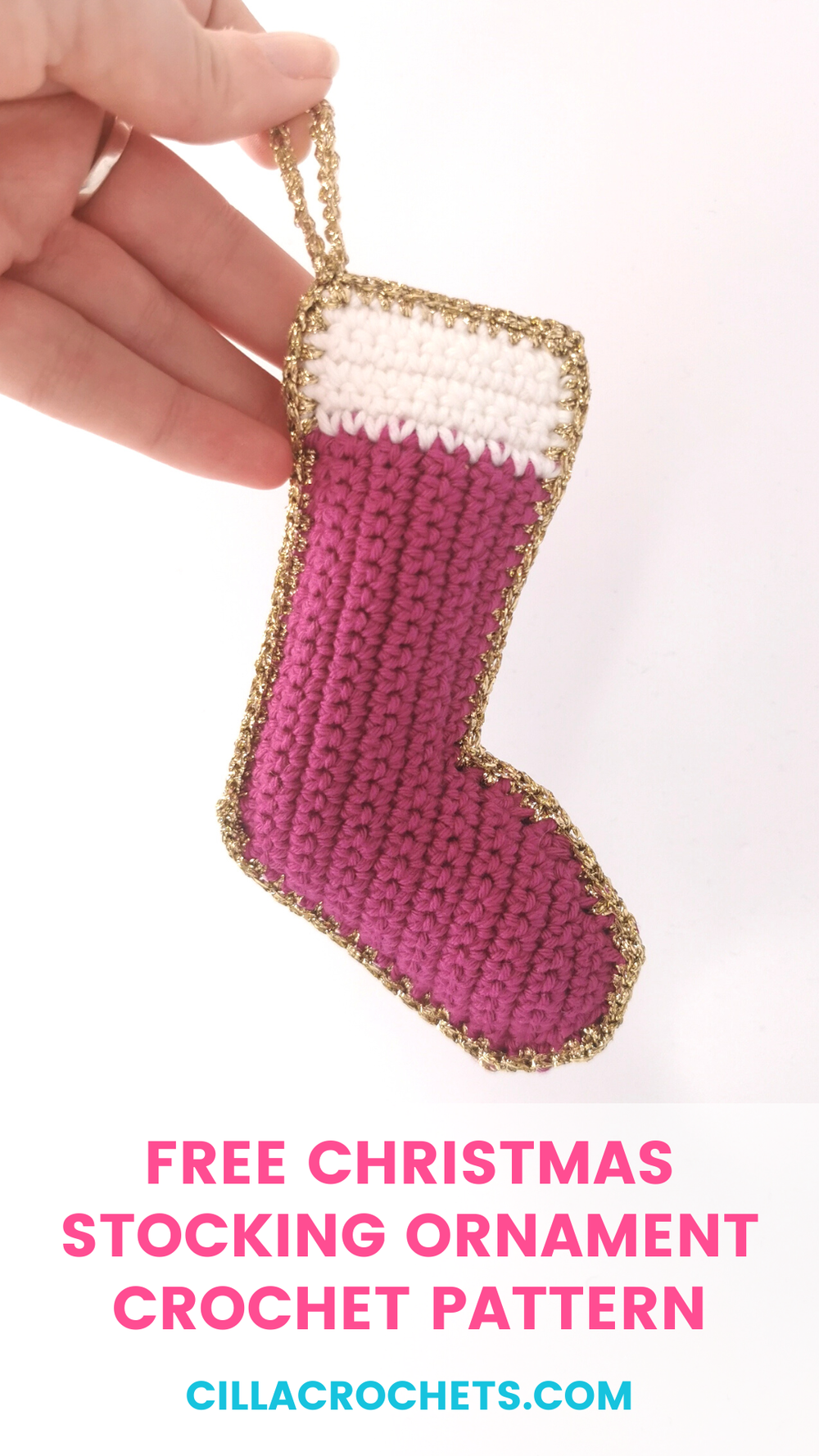 Mini Christmas Stocking Ornament Free Crochet Pattern — Cilla Crochets