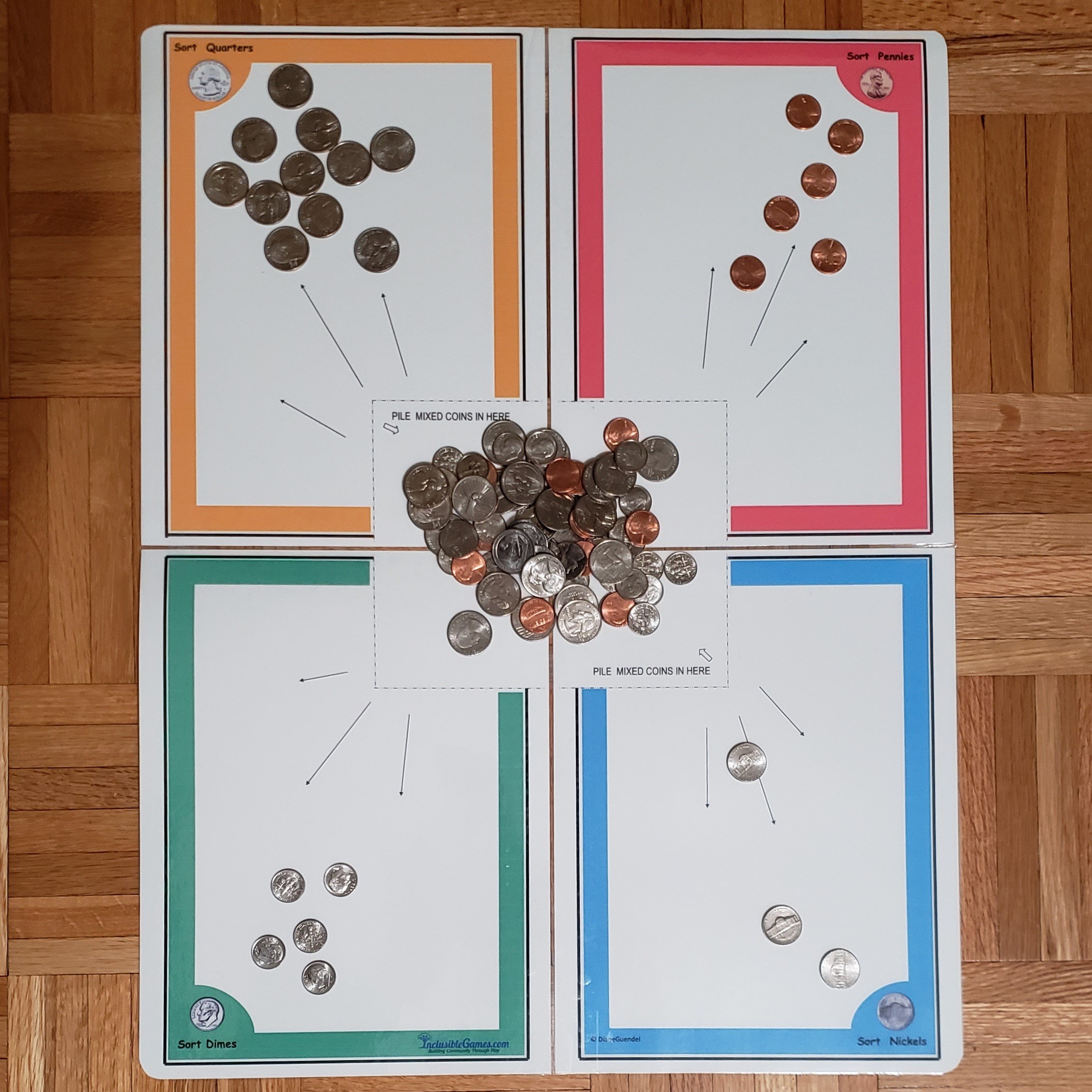 Coin Sorting Mat Printable Download — Inclusible