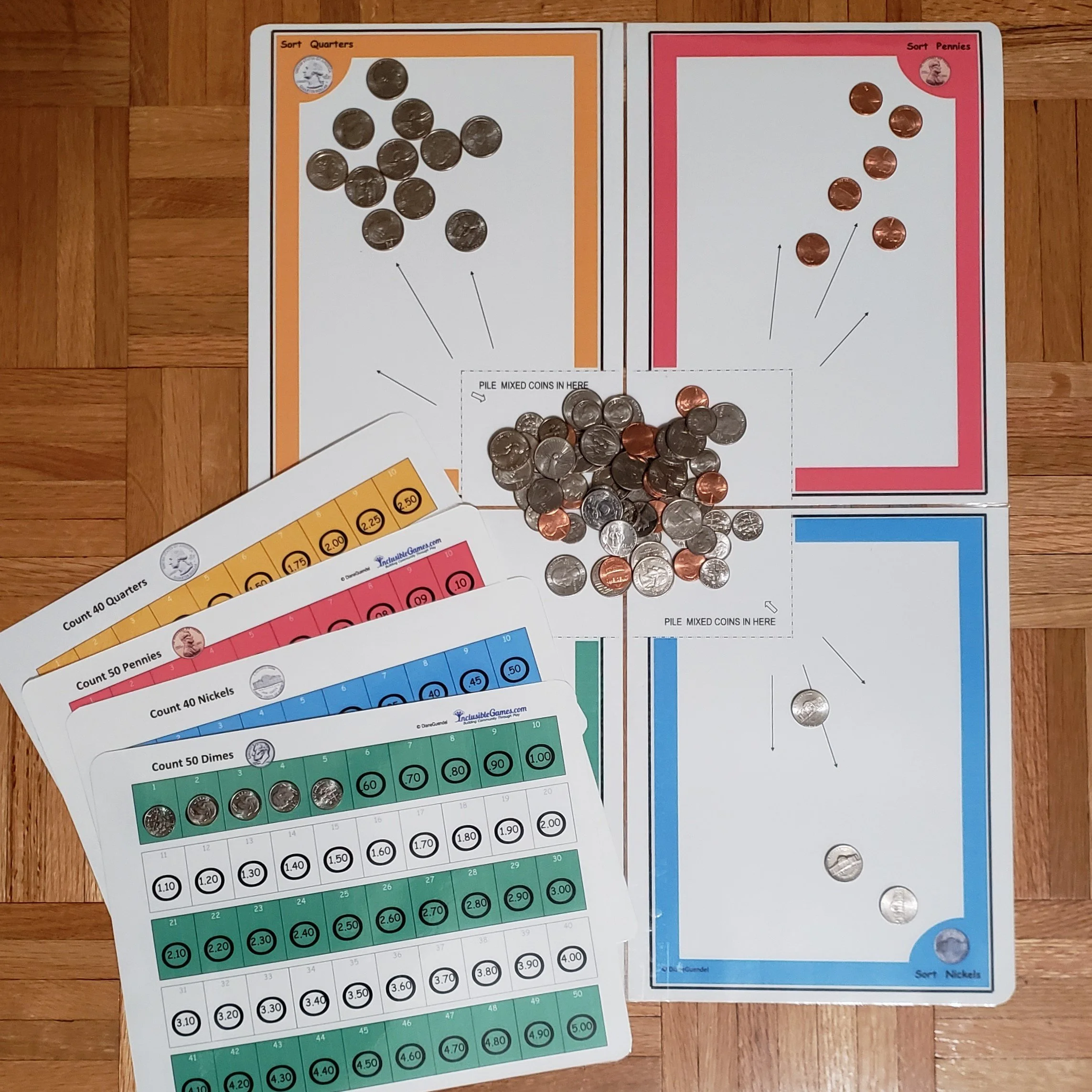 Coin Sorting & Counting Set Printable Download — Inclusible