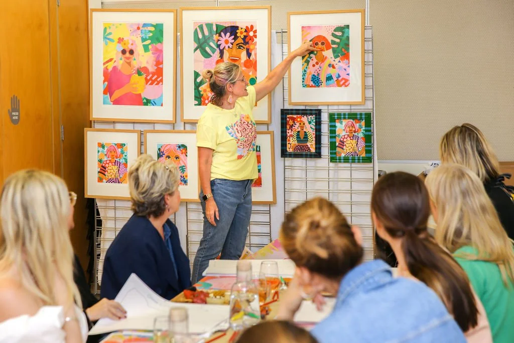 What it's like to do a Sandra Gale Studio Cut, Paste and Sip Workshop ...
