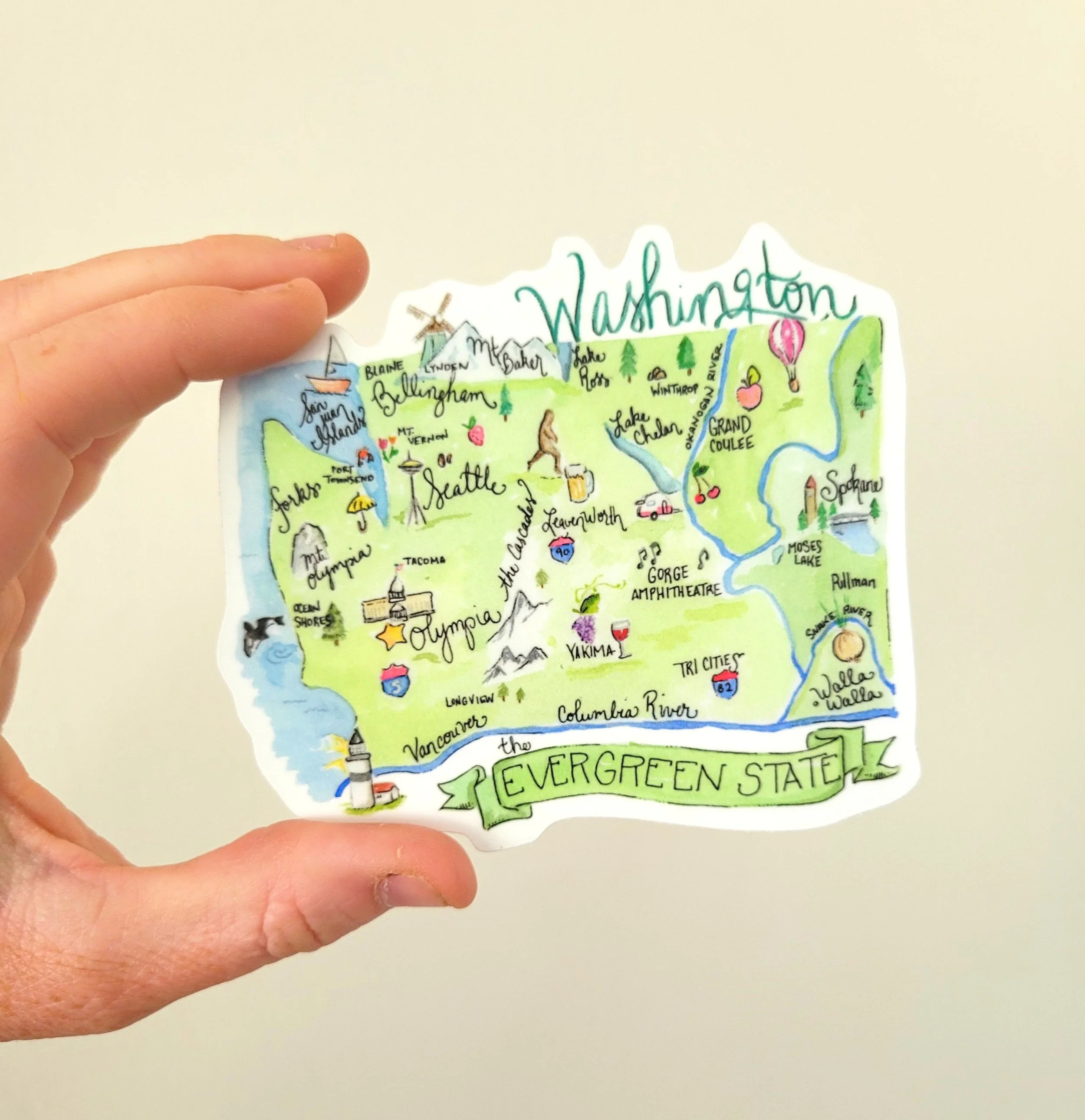 Oregon State Map Sticker —MaryGold Tales