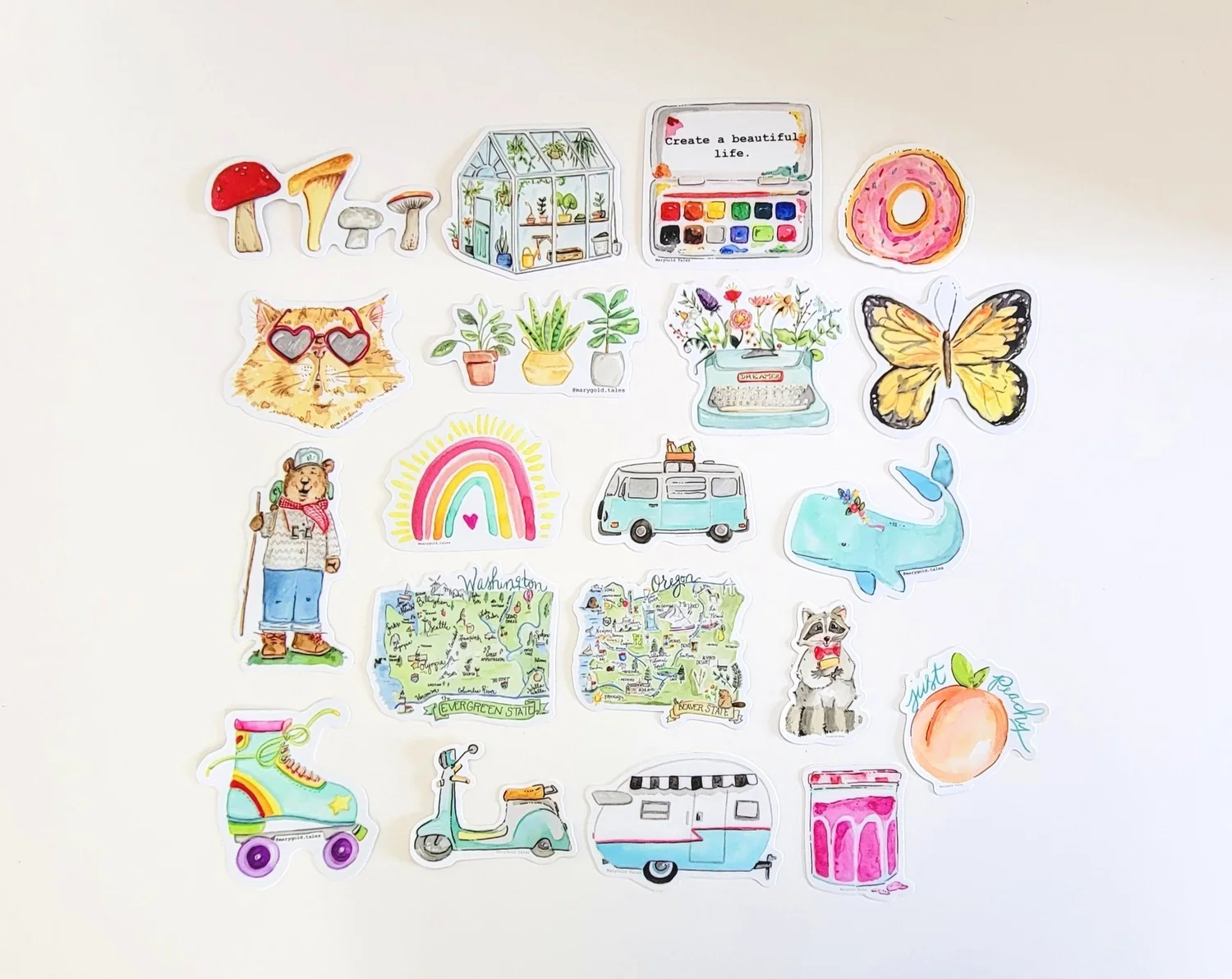 Oregon State Map Sticker —MaryGold Tales