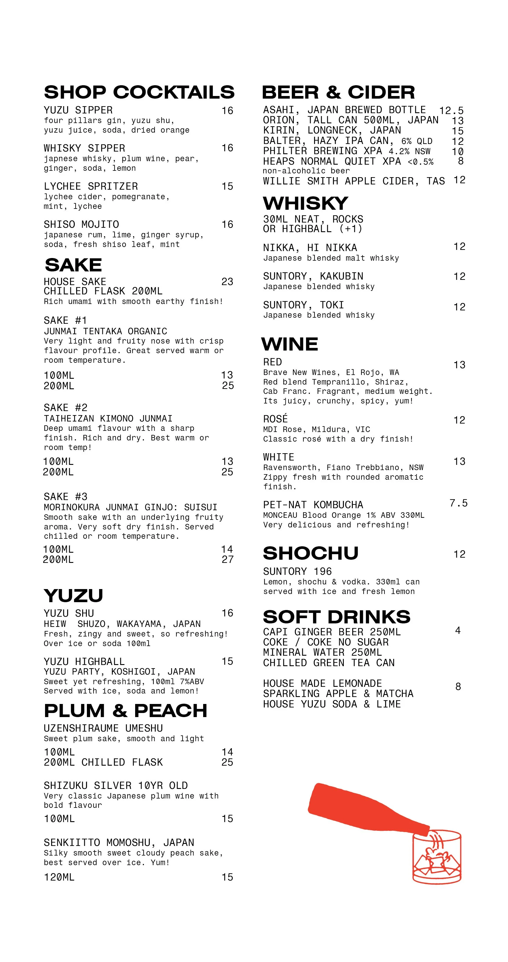 TAKEAWAY MENU — SHOP RAMEN