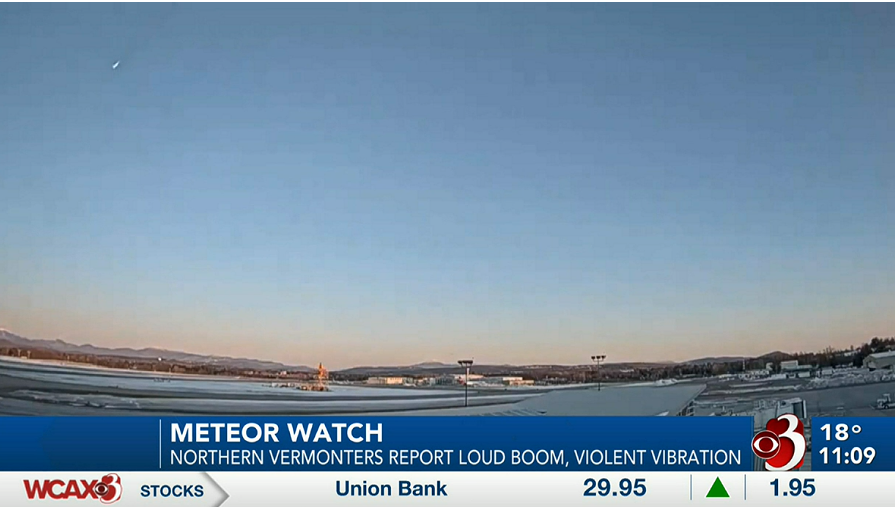 Sunday night meteor explodes over Vermont — Waterbury Roundabout