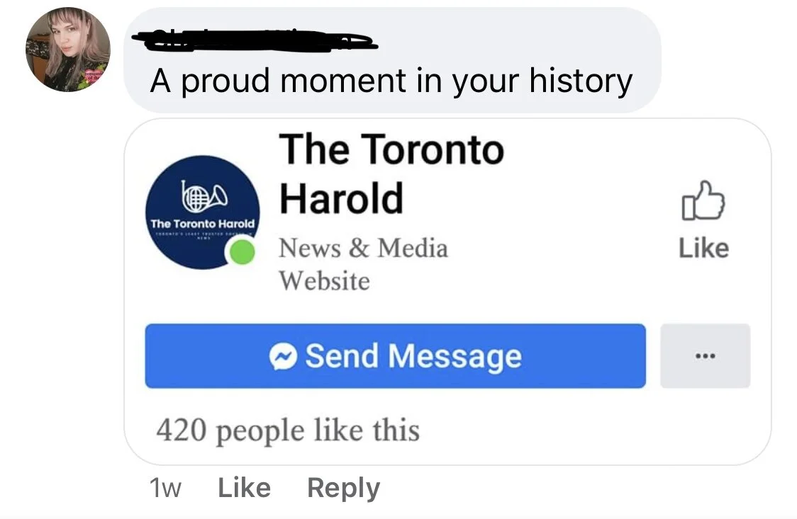 A Message From The Editor: Thank You! — The Toronto Harold