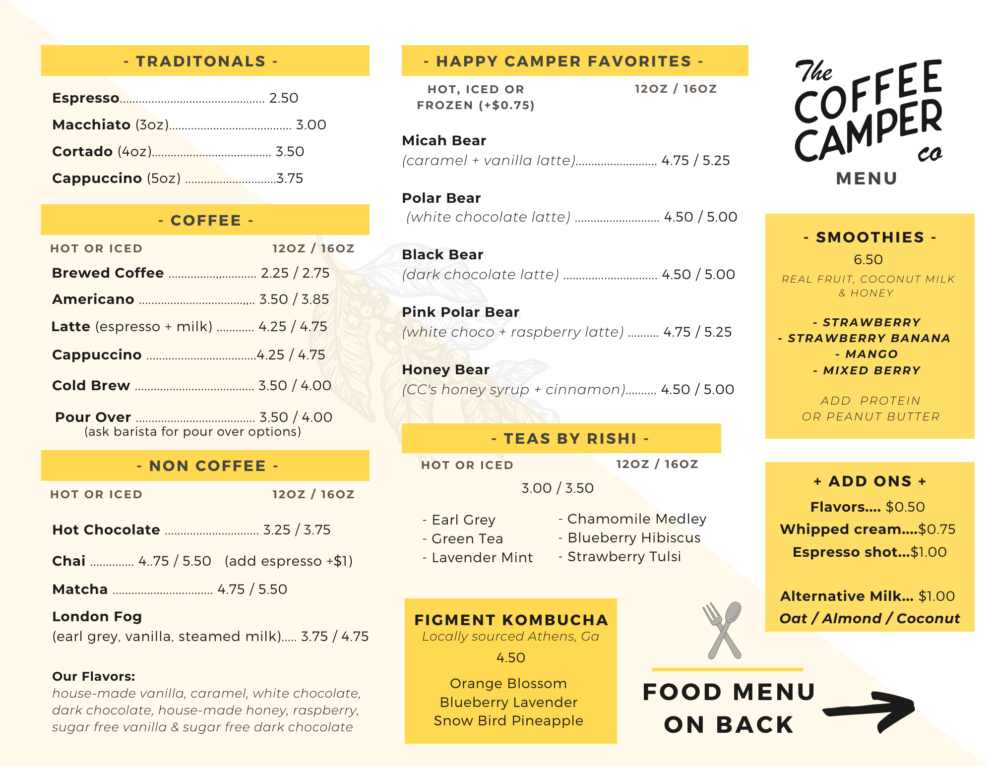 Menu — Coffee Camper Co.