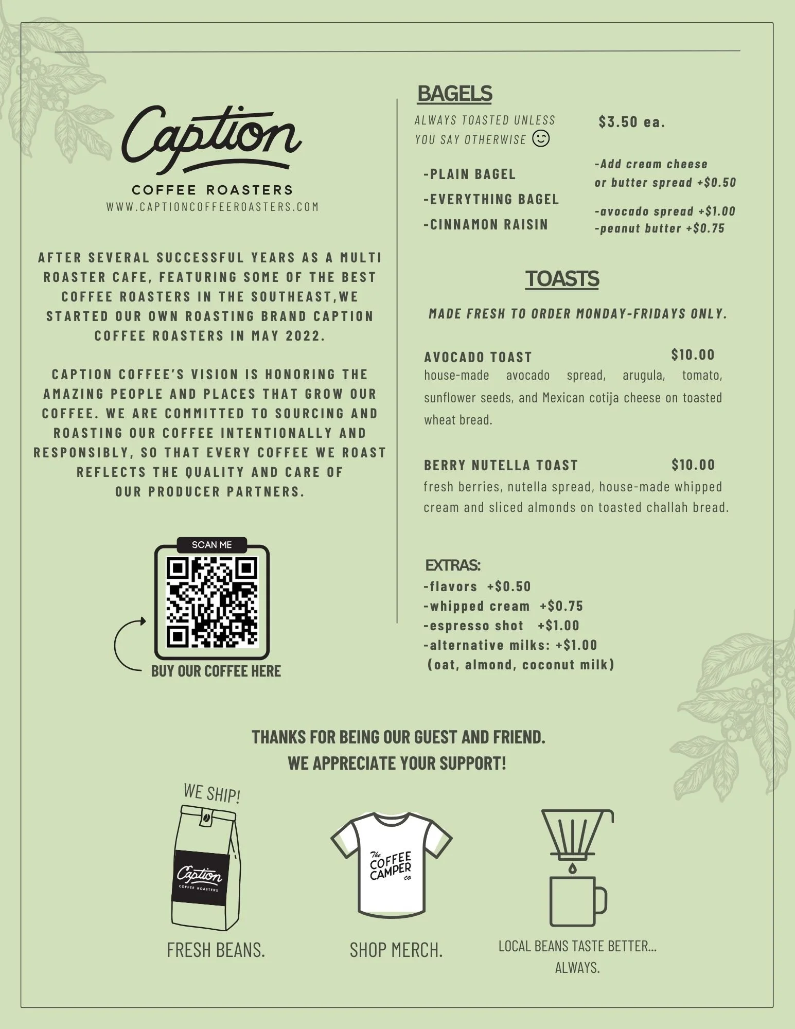 Menu — Coffee Camper Co.