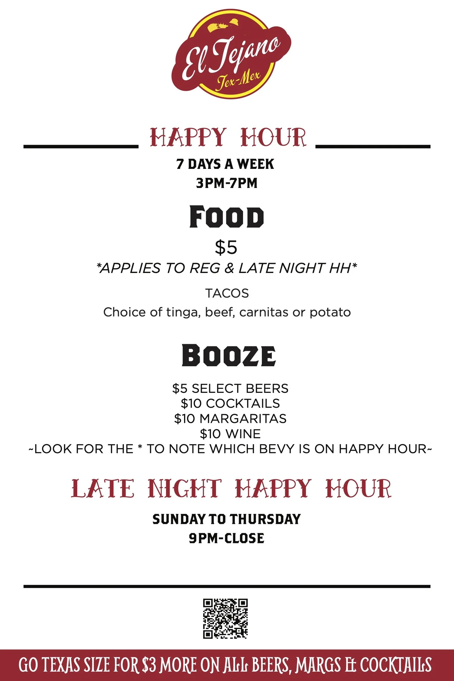 Menus — El Tejano