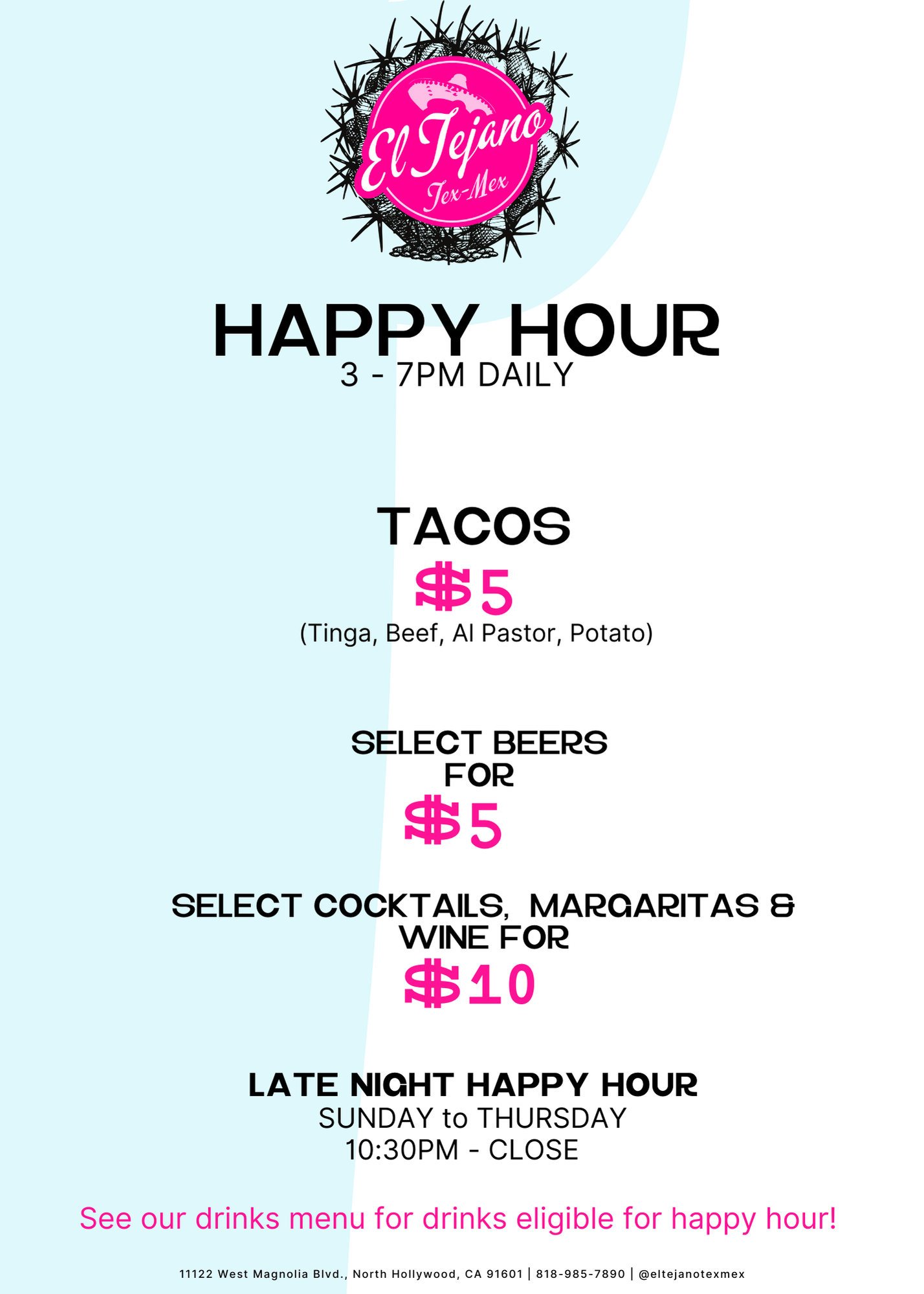 MENUS — EL TEJANO