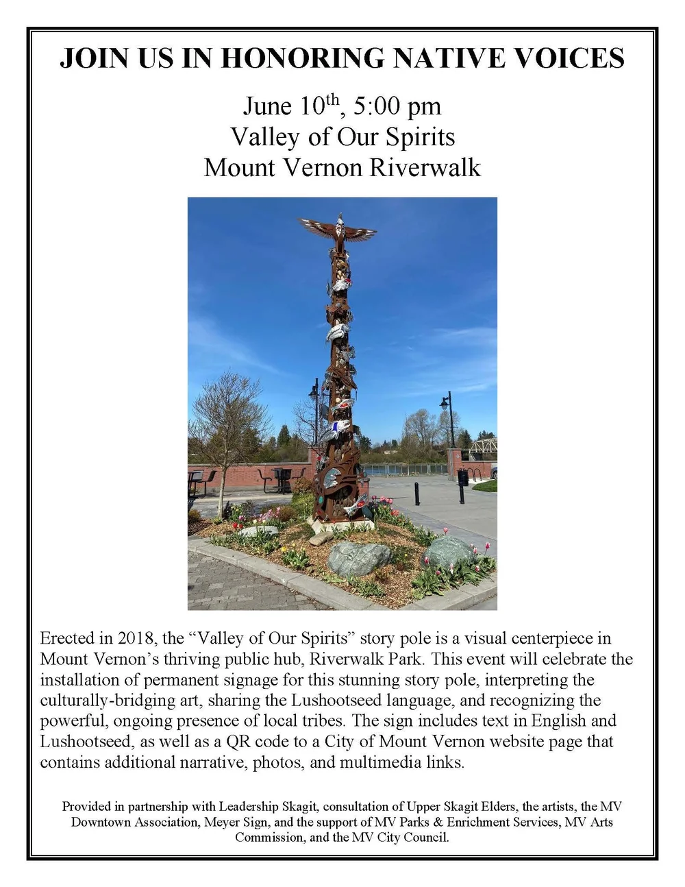 Valley of Our Spirits Signage Unveiling — Downtown Mount Vernon